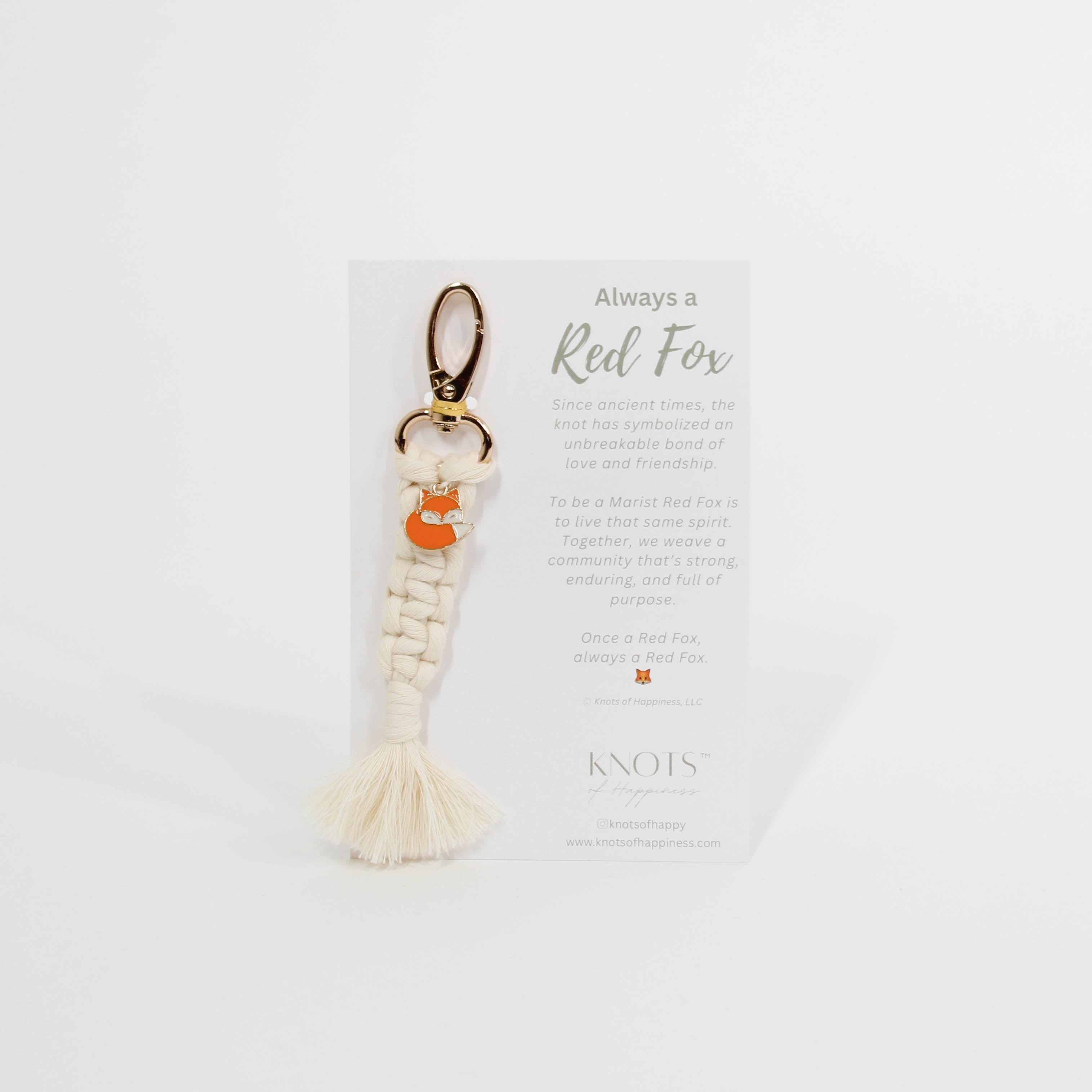 Knots of Happiness- White Fox Bag Charm – Marist MPorium