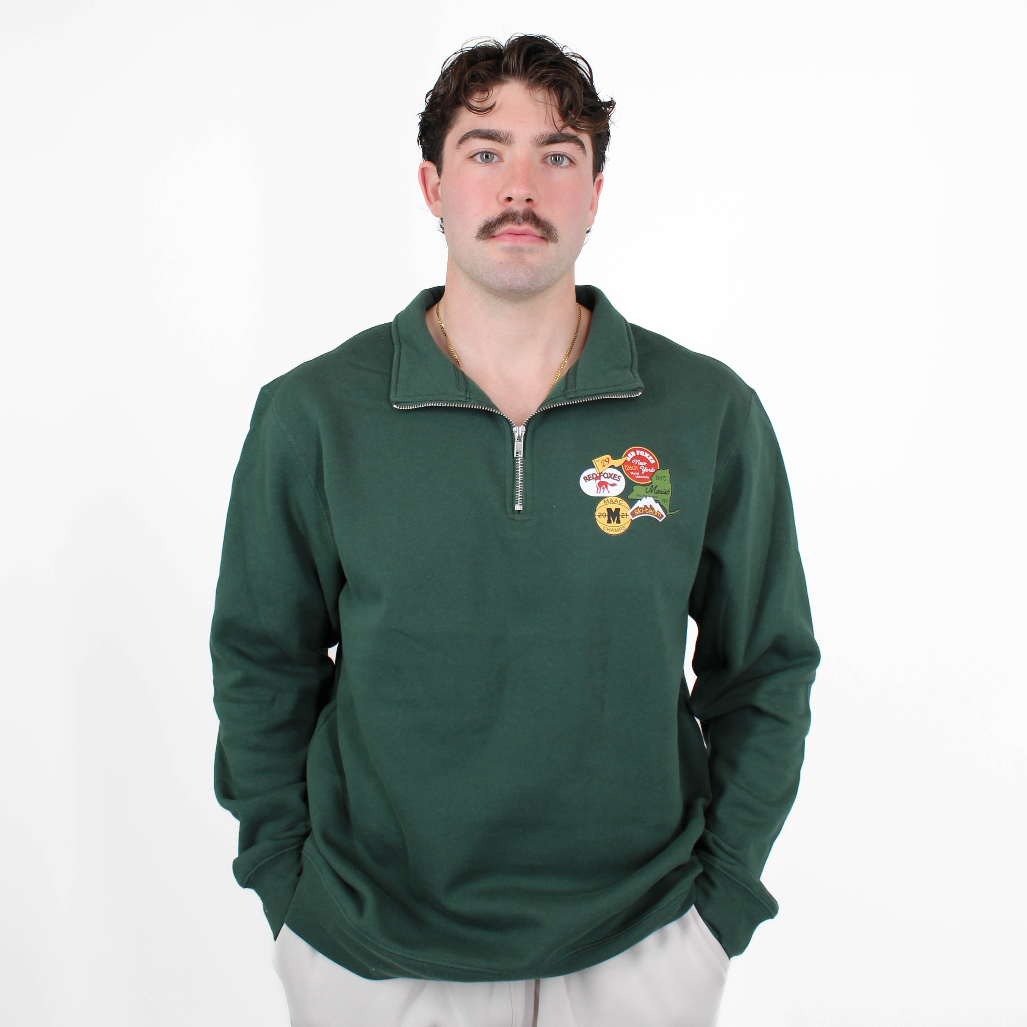 Men's Patchwork Quarter-Zip – Marist MPorium